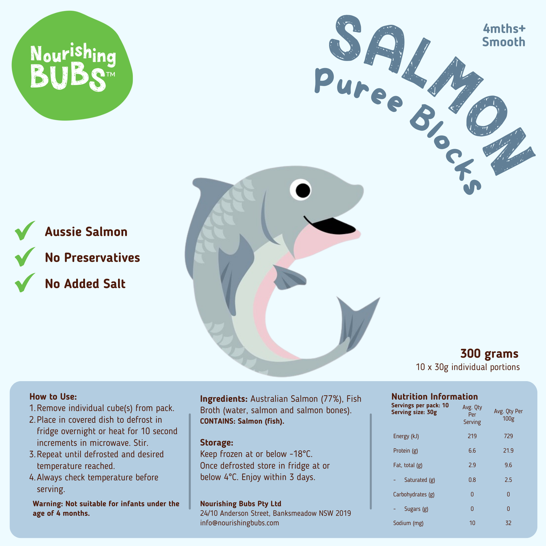 Salmon Puree Cubes - Nourishing Bubs